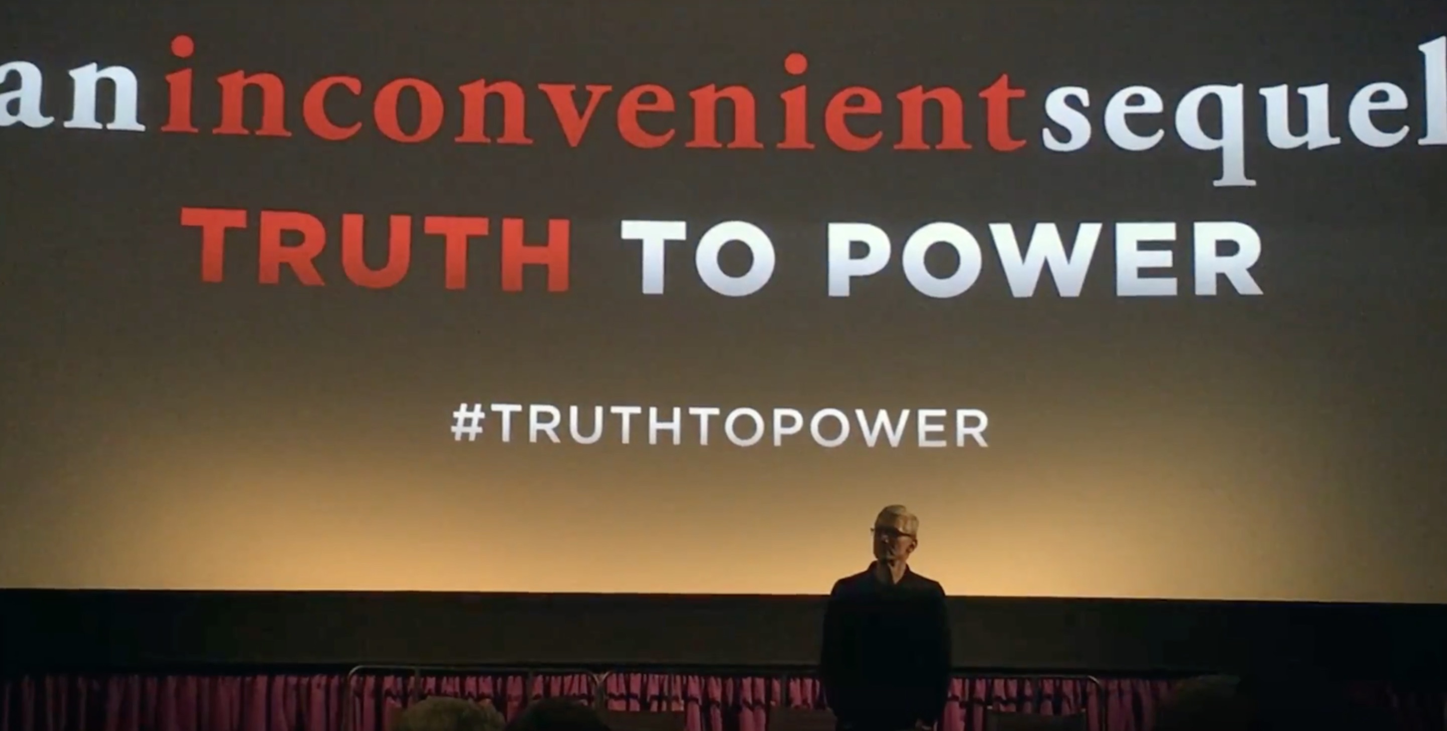 Tim Cook introduces Al Gore's new movie 'An Inconvenient Sequel: Truth ...