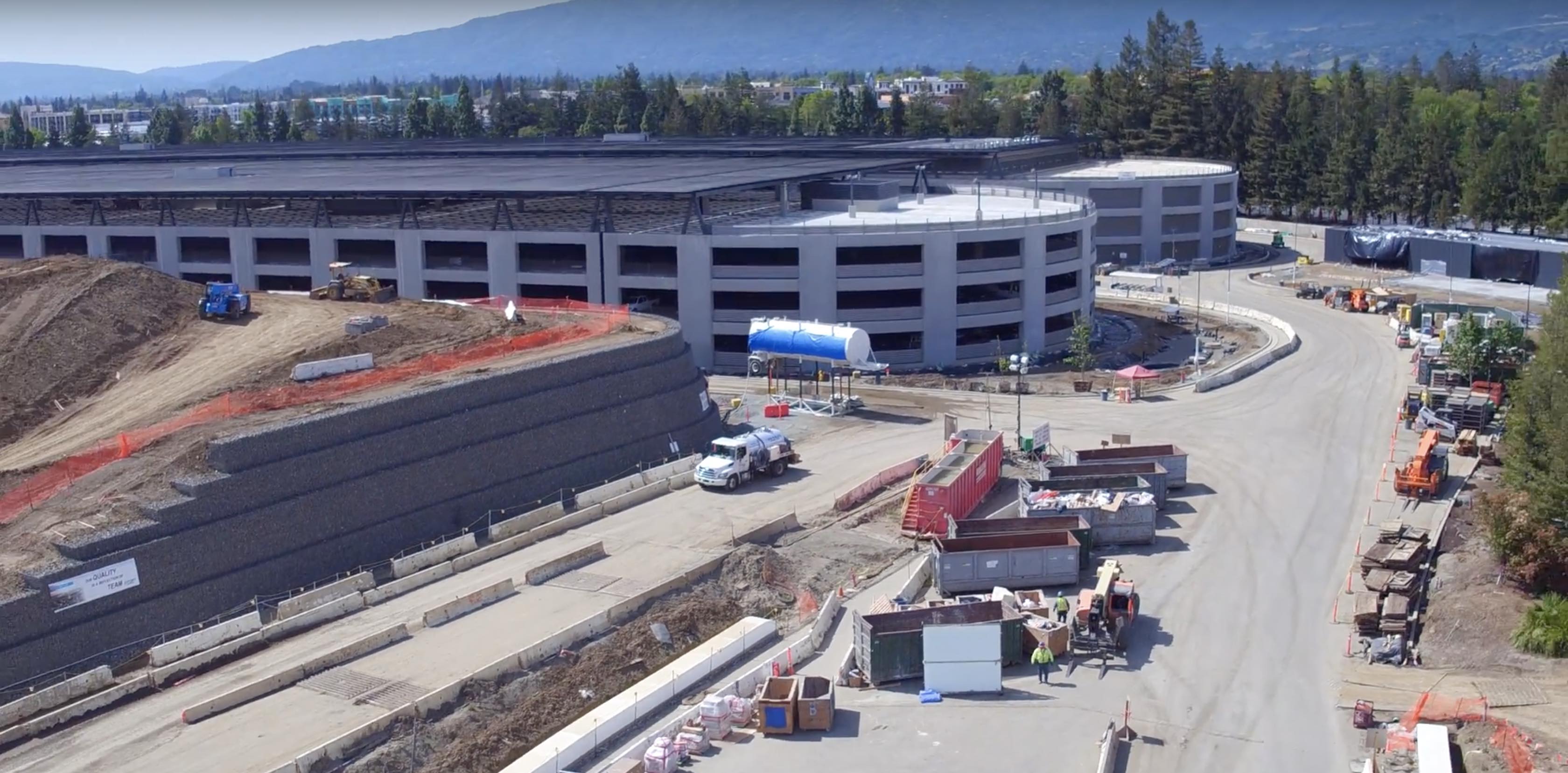 Latest drone footage shows work on Apple Park continuing into the night ...