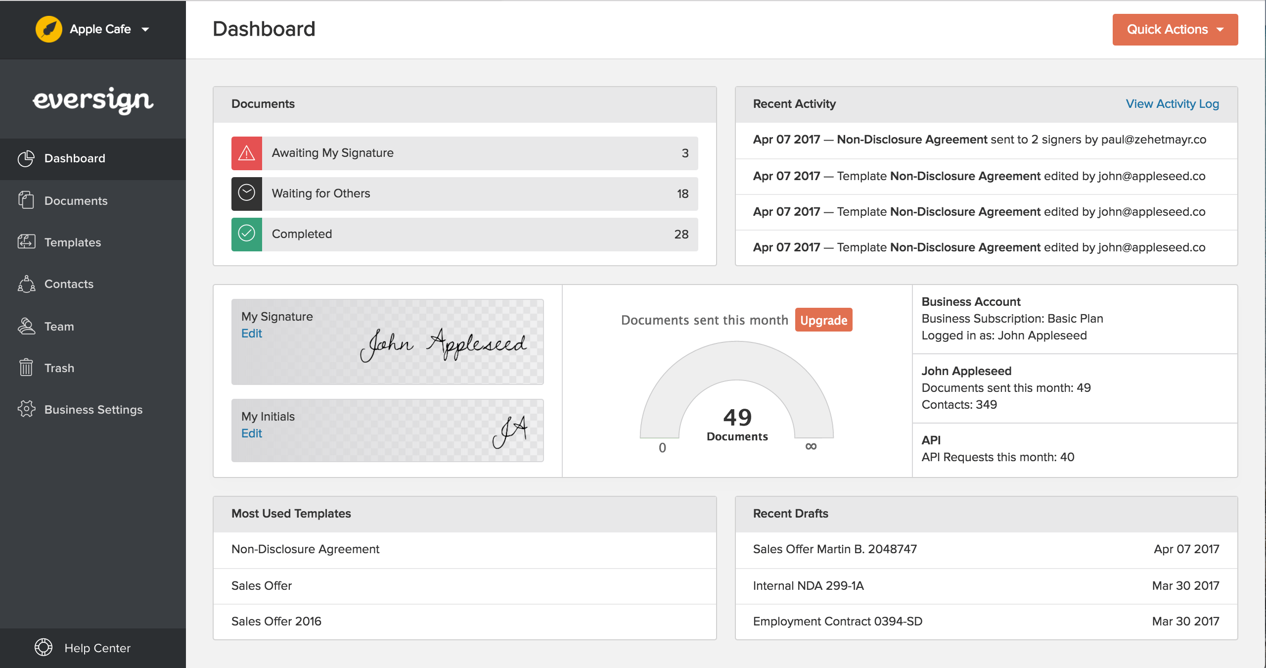 Eversign makes legally binding digital signatures online and in-person ...