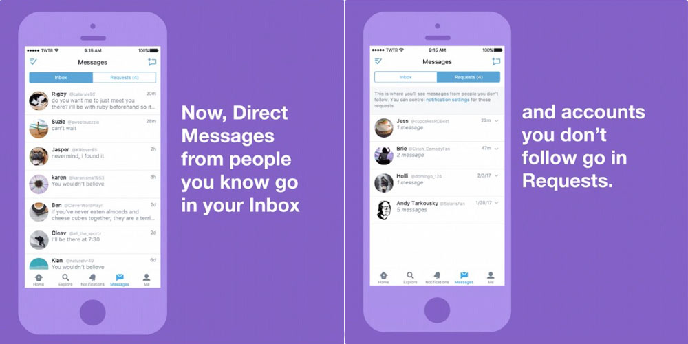 Twitter iOS app now follows Facebook's example in separating DMs from ...