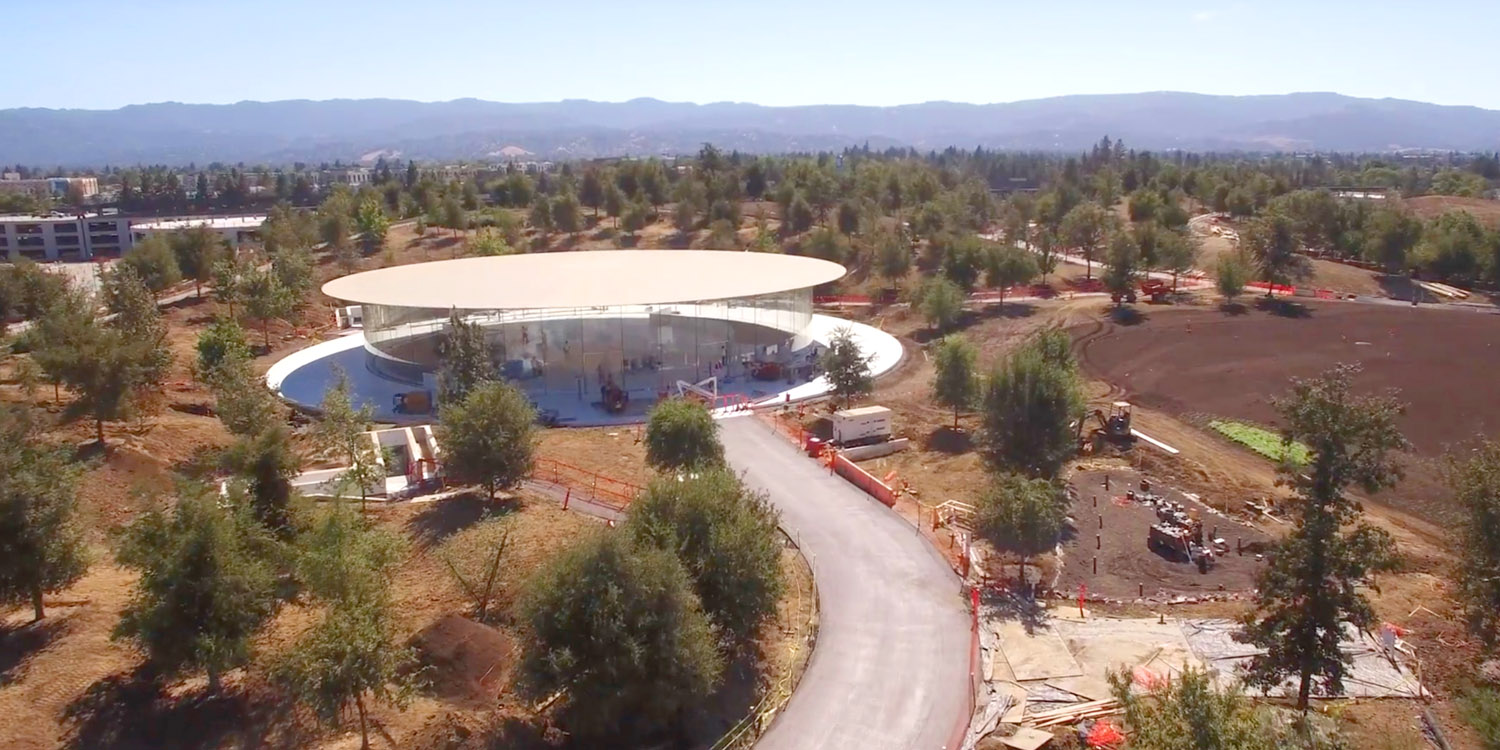 Latest 4K drone video shows landscaping progress at Apple Park, closer ...