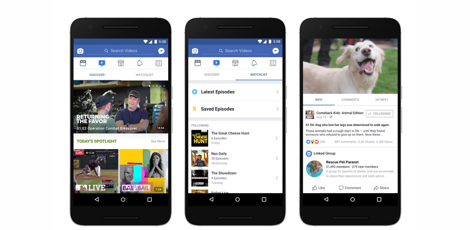 Facebook to bring new 'Watch' video platform to web, mobile, & TV apps ...