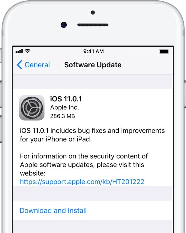 Apple releases iOS 11.0.1 software update for iPhone and iPad - 9to5Mac