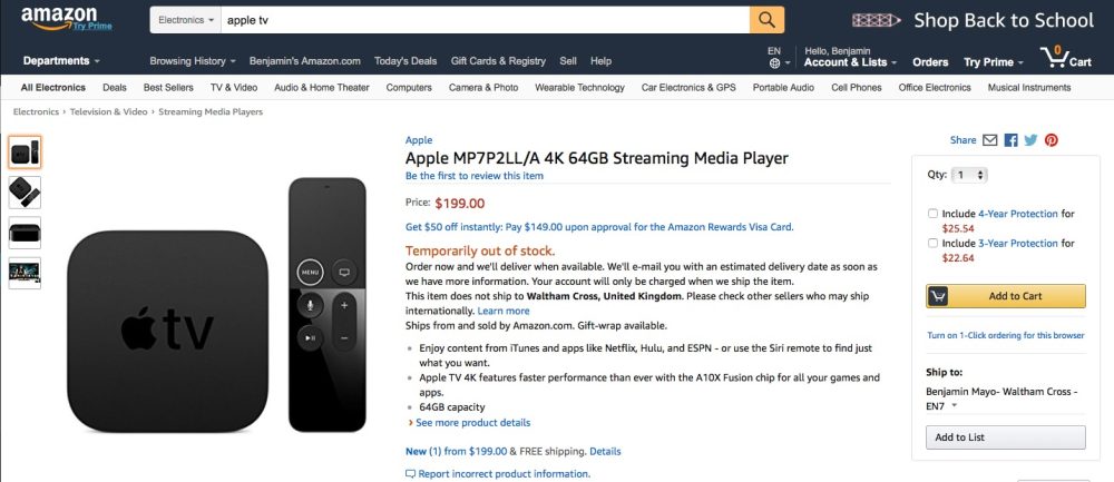 Apple TV listing appears on Amazon ahead of Prime Video app release ...