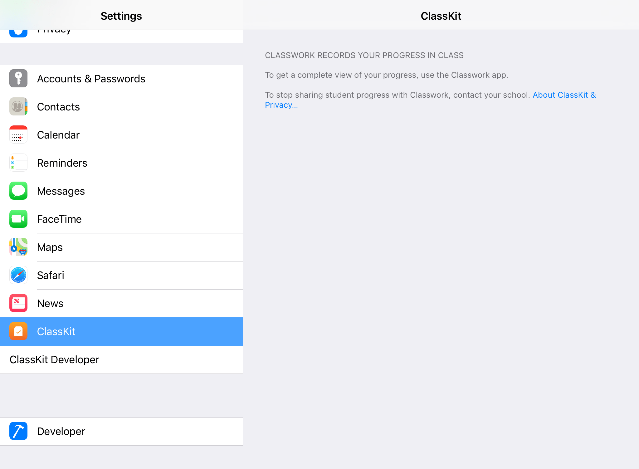 New screenshots show preferences screen for Apple's upcoming ClassKit ...