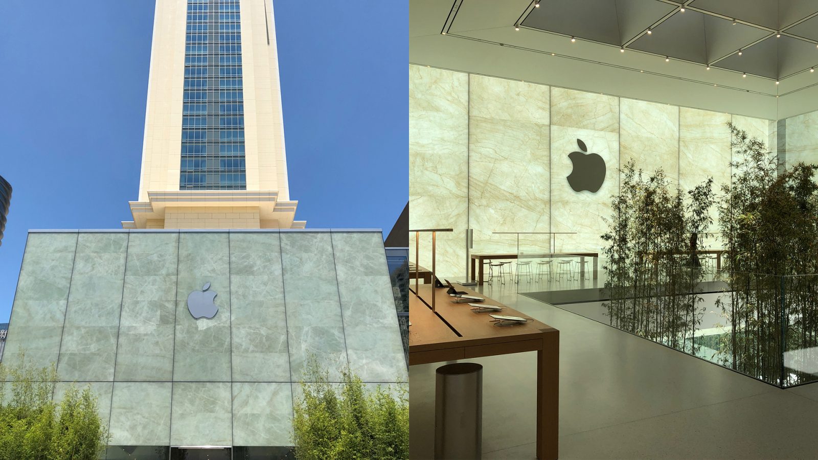 Apple Cotai Central store design highlights: 1mm thick stone curtain ...