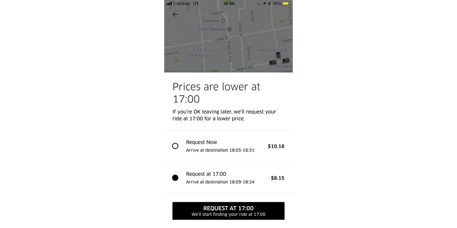 Uber testing feature that offers a cheaper ride if you wait a few ...