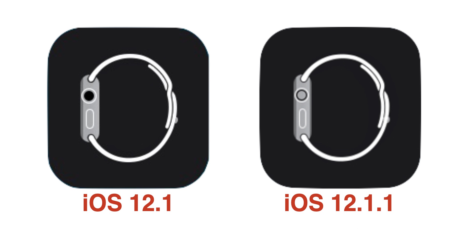 Apple Watch app icon upgraded from original model to Series 4 in iOS 12 ...