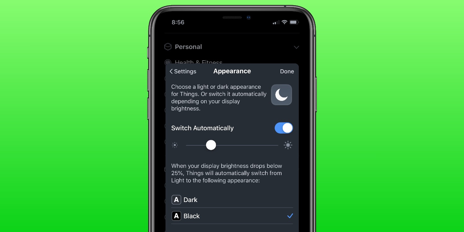 Things task manager for iPhone and iPad gains customizable dark mode ...