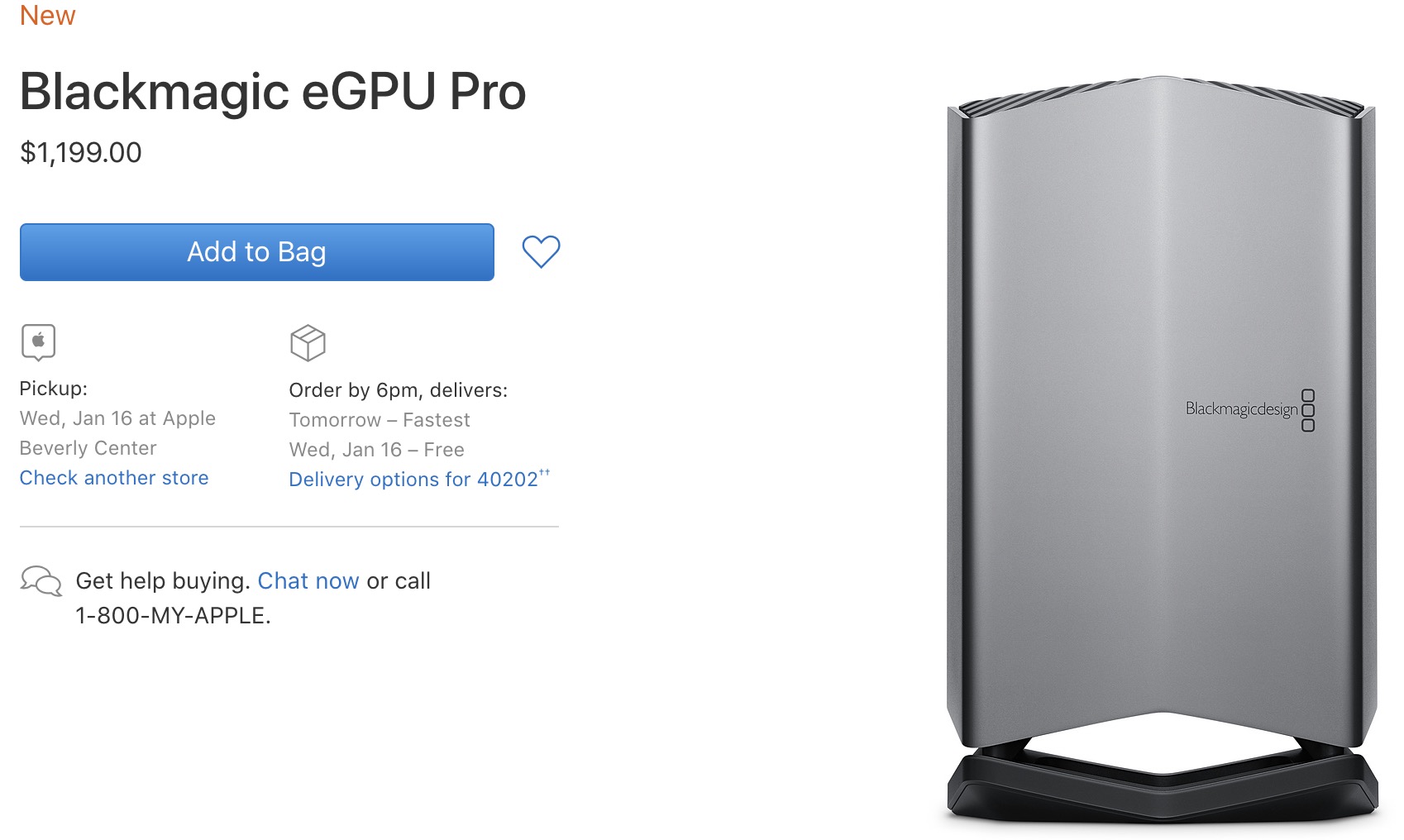 Blackmagic eGPU Pro available this week for delivery and in-store ...