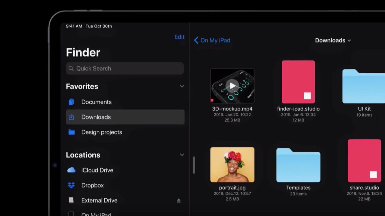 Concept imagines Finder on iPad with external drive support - 9to5Mac
