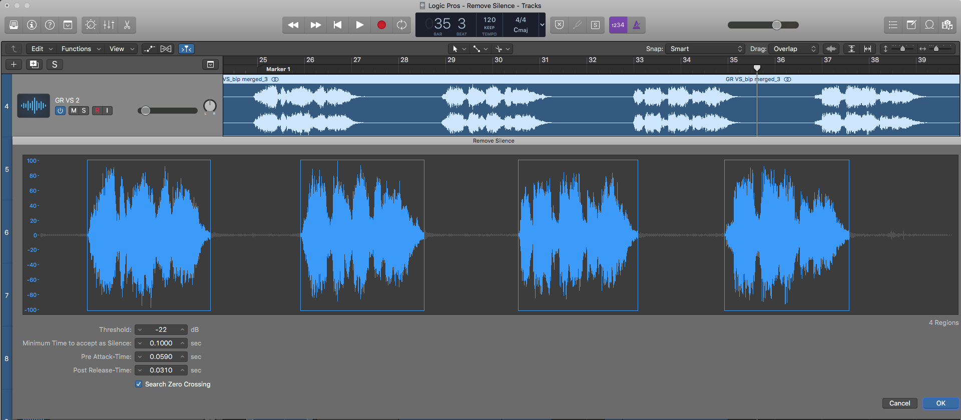Editing noisey audio files with Remove Silence in Logic Pro X - 9to5Mac