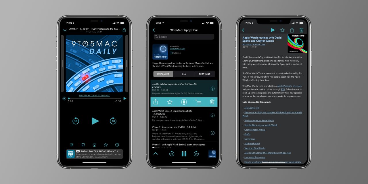 Overcast for iOS updated to support iOS 13 Dark Mode with two theme ...
