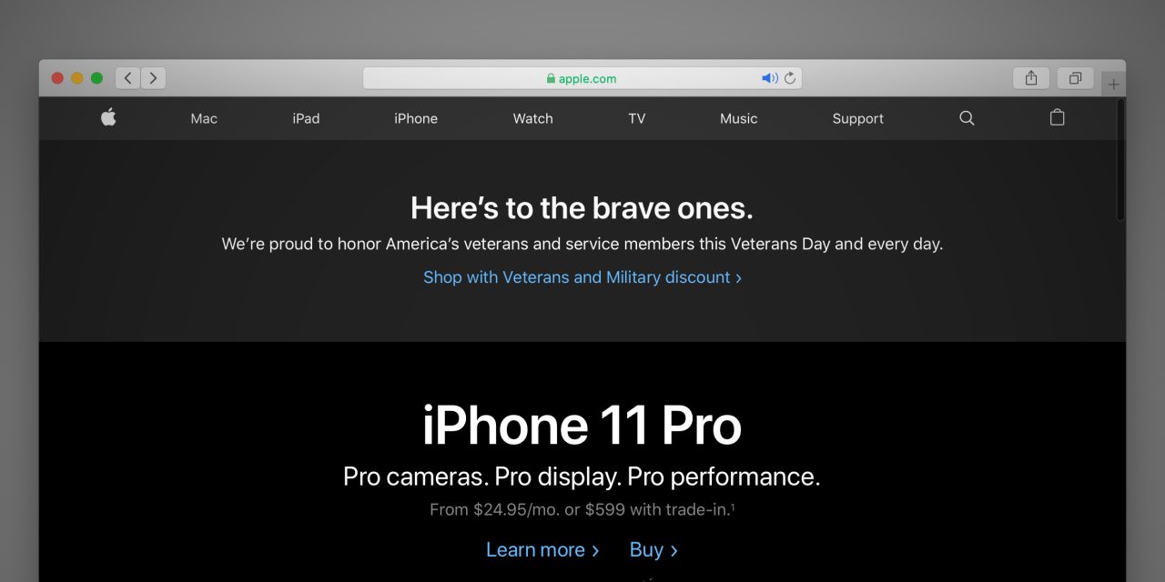 Apple celebrates Veterans Day with homepage tribute - 9to5Mac