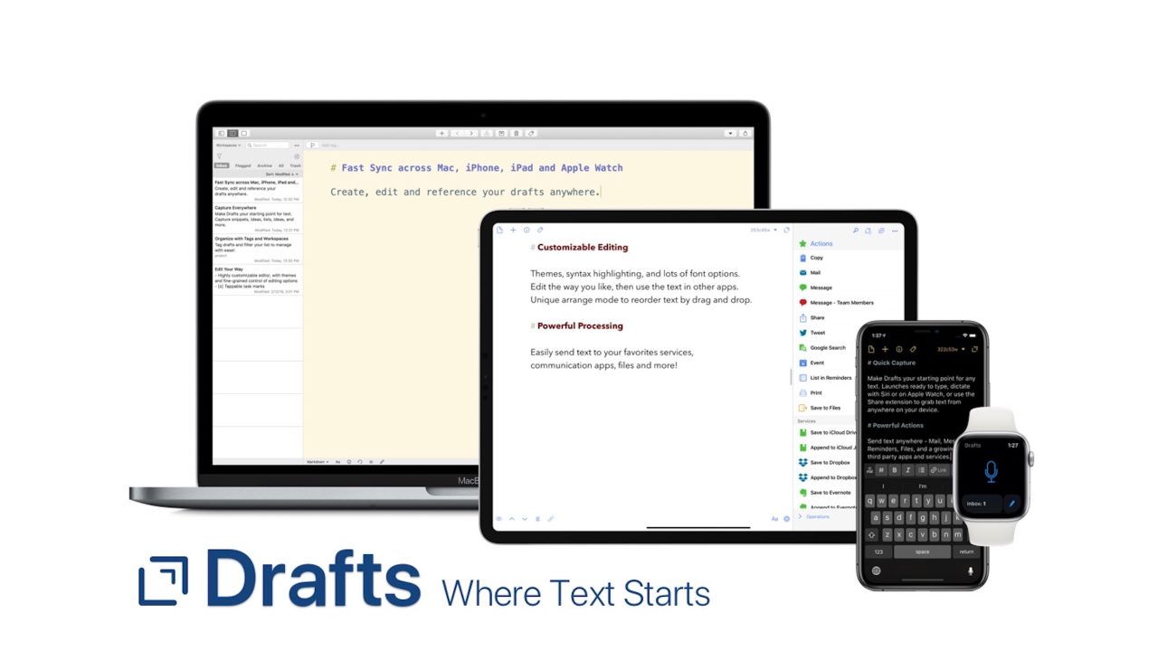 Drafts for Mac adds actions support for deep integration with other ...
