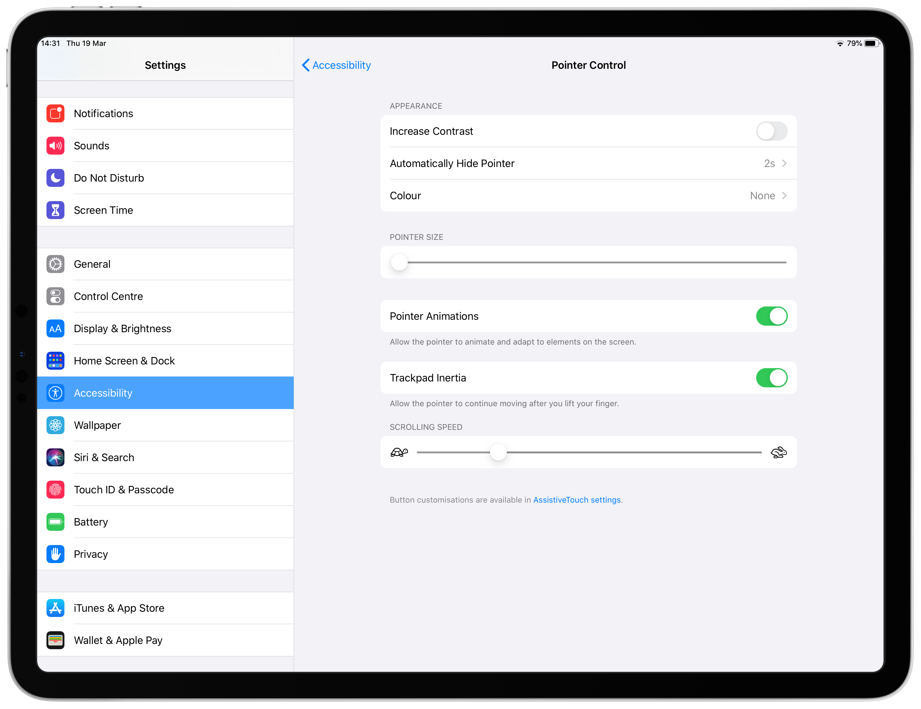 How to customize the mouse cursor on iPad: tracking speed, animations ...