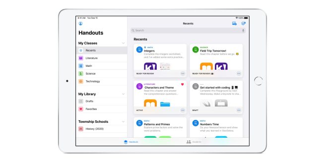 Apple's Schoolwork iPad app updated with all-new design, new handout ...