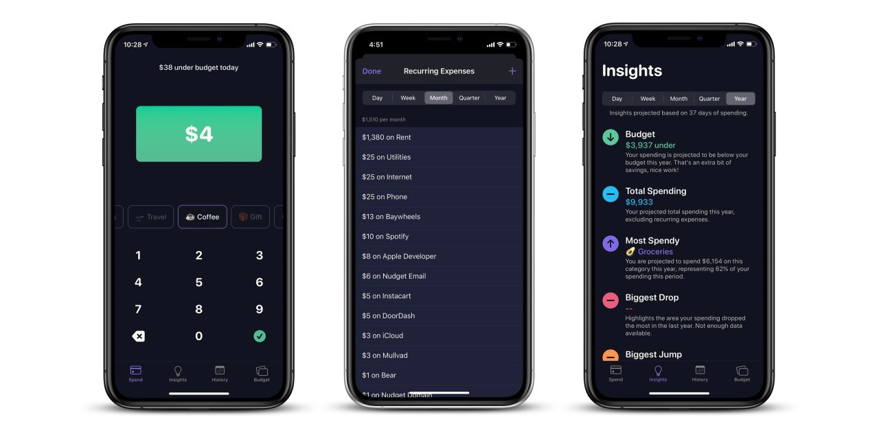 Nudget for iPhone is a new budgeting app focused on easily tracking ...