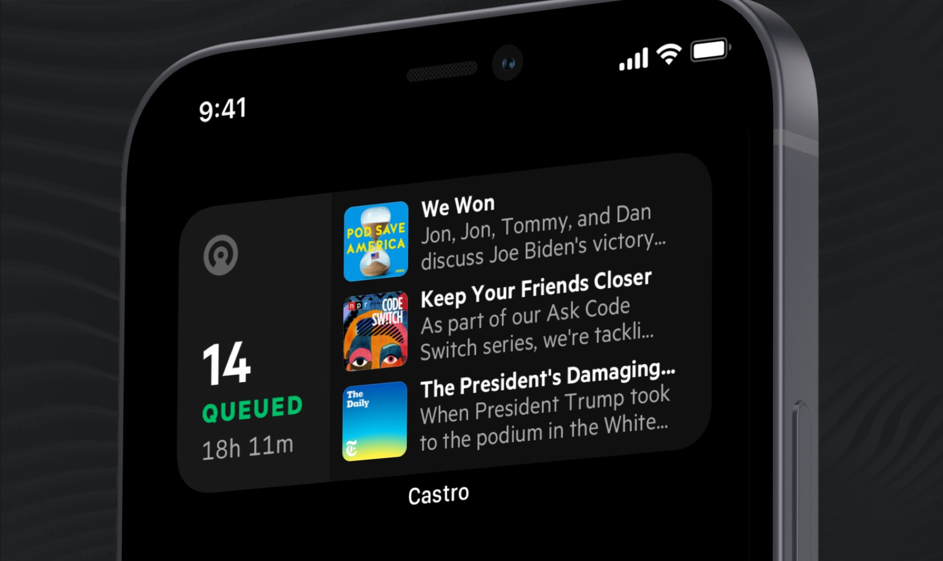 Castro podcast player gains sharp iOS 14 widgets with dark mode support ...