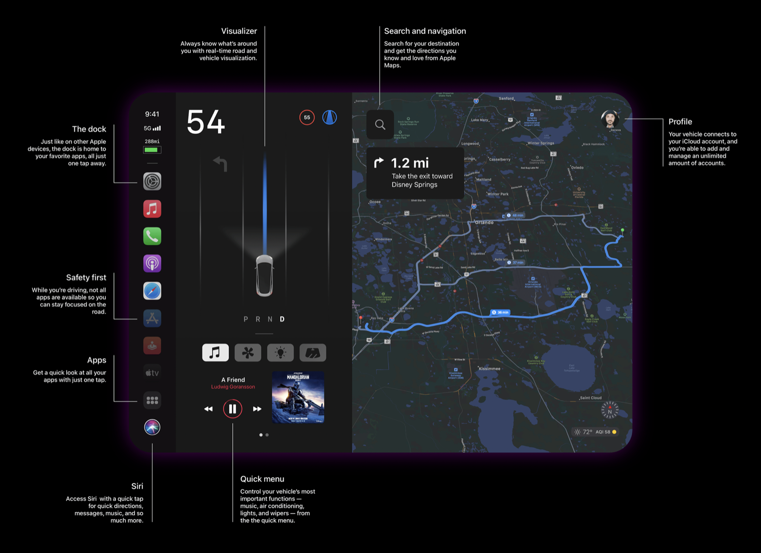 Apple Car concept: CarPlay meets Tesla's center display - 9to5Mac