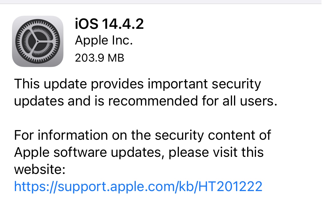 Apple releases iOS 14.4.2 and iOS 12.5.2 to fix critical security ...