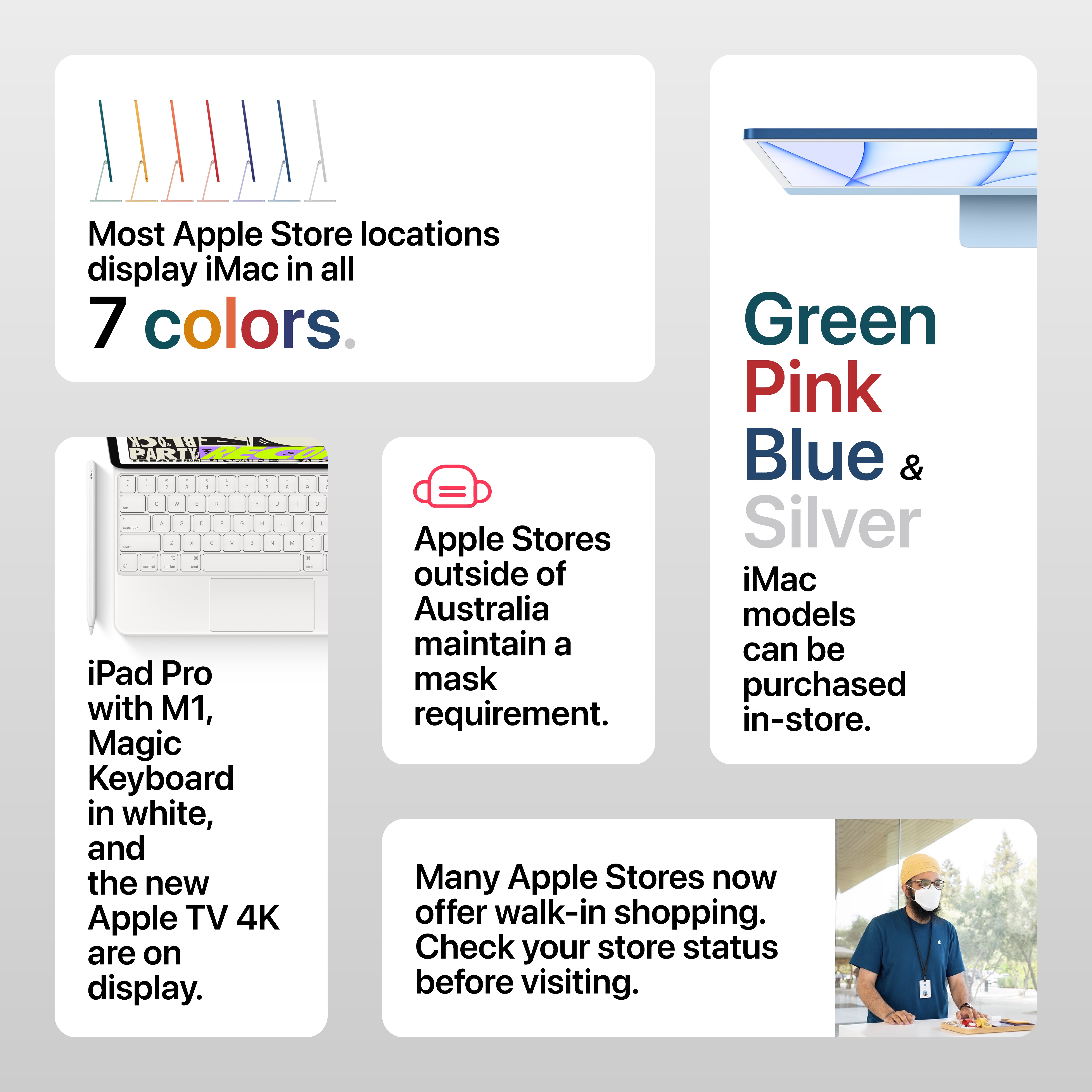 iMac, iPad Pro, and Apple TV 4K arrive in stores with vibrant window ...
