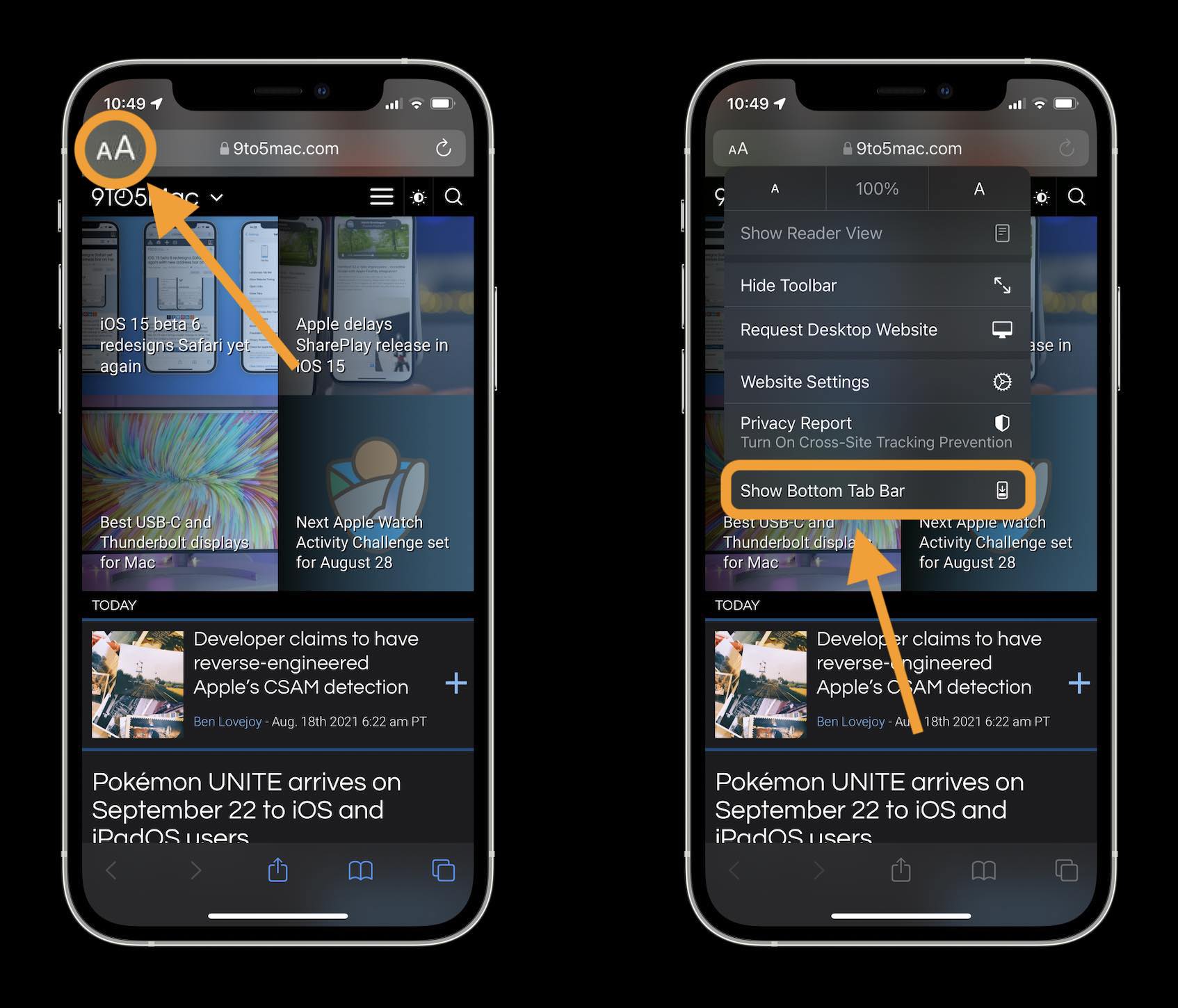 iOS 15 Safari address/search bar: How to change on iPhone - 9to5Mac