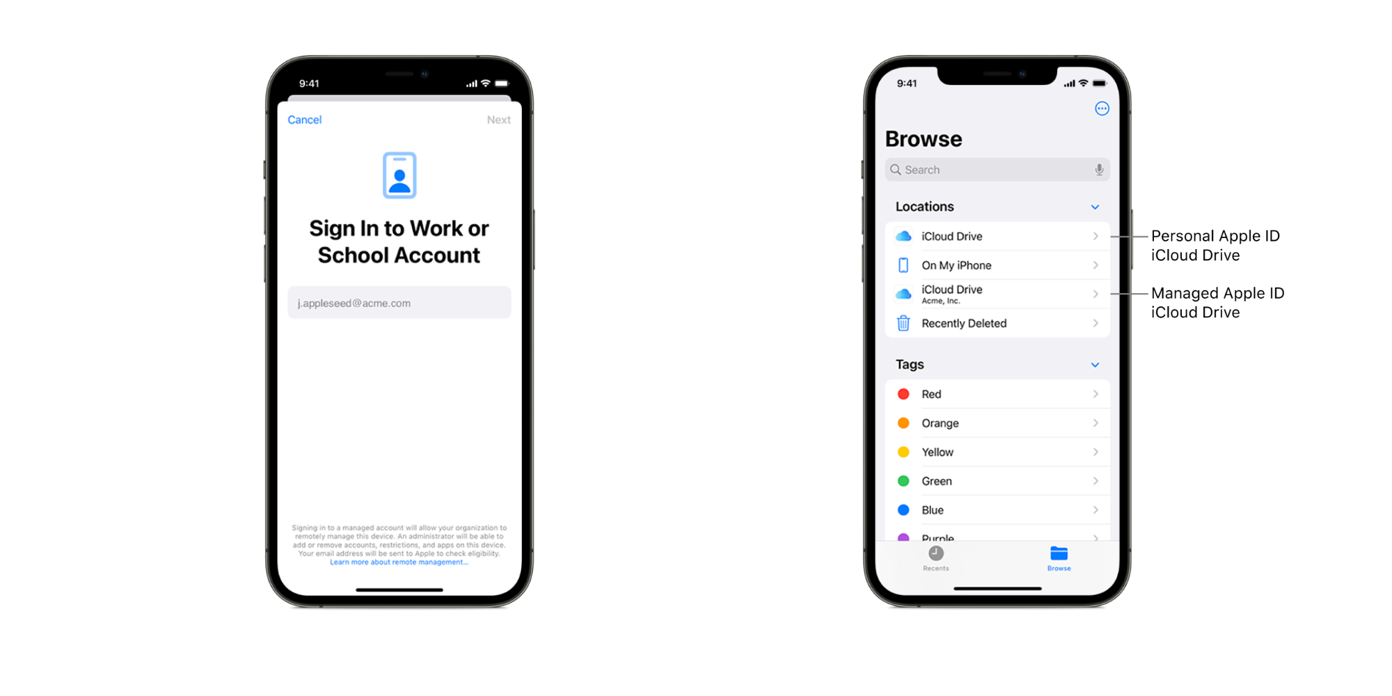 Apple @ Work: If I sign into a Managed Apple ID on a personal device ...