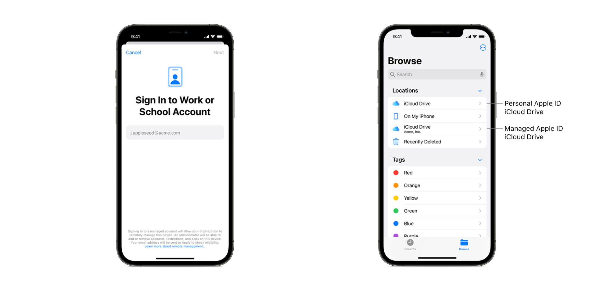 Apple @ Work: If I sign into a Managed Apple ID on a personal device ...