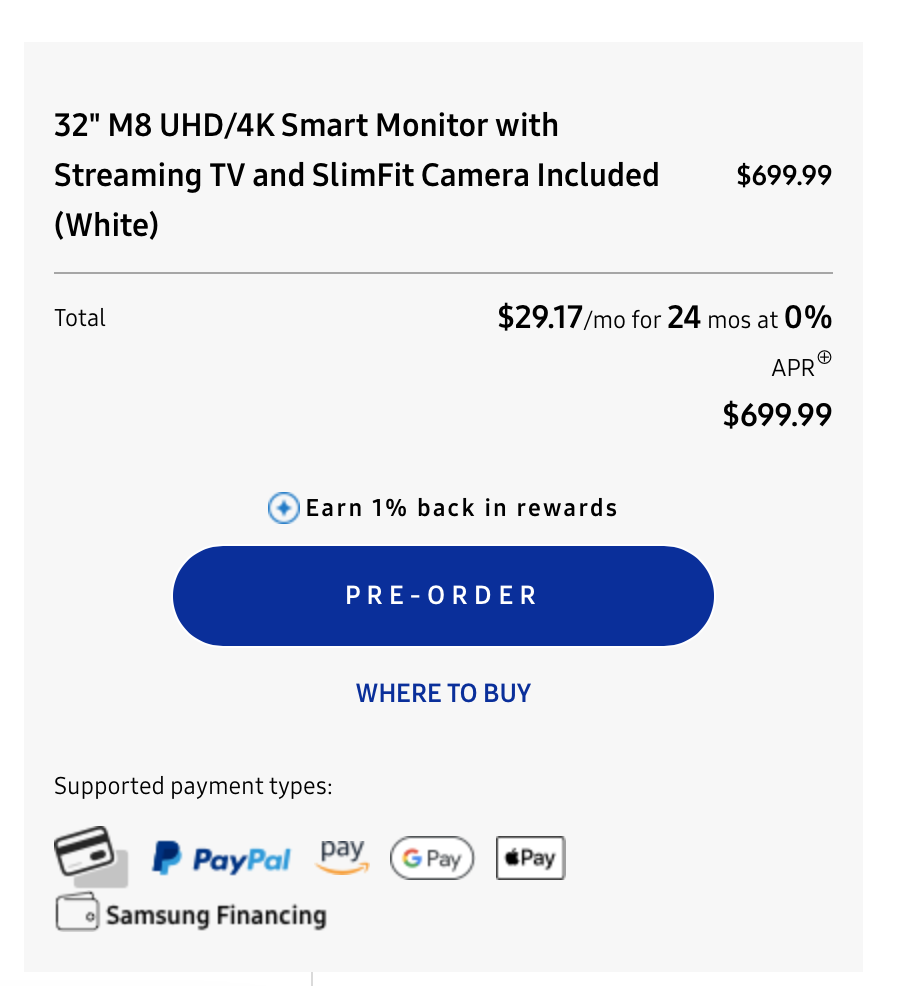Samsung shipping iMac-like 32-inch Smart Monitor M8 with AirPlay - 9to5Mac