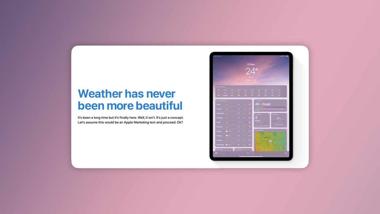 Concept shows a Weather app for iPad - 9to5Mac
