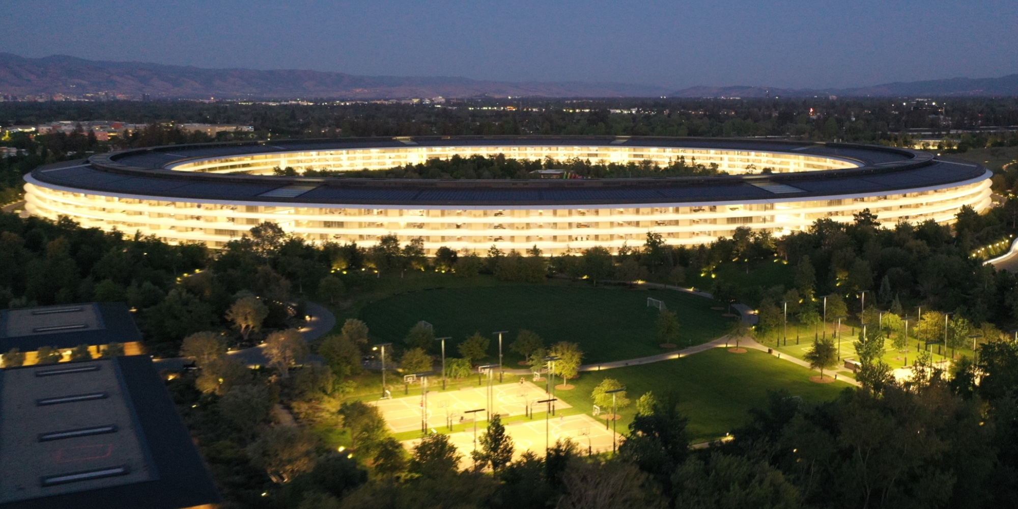 Apple Park drone photography captures return to office work at ...