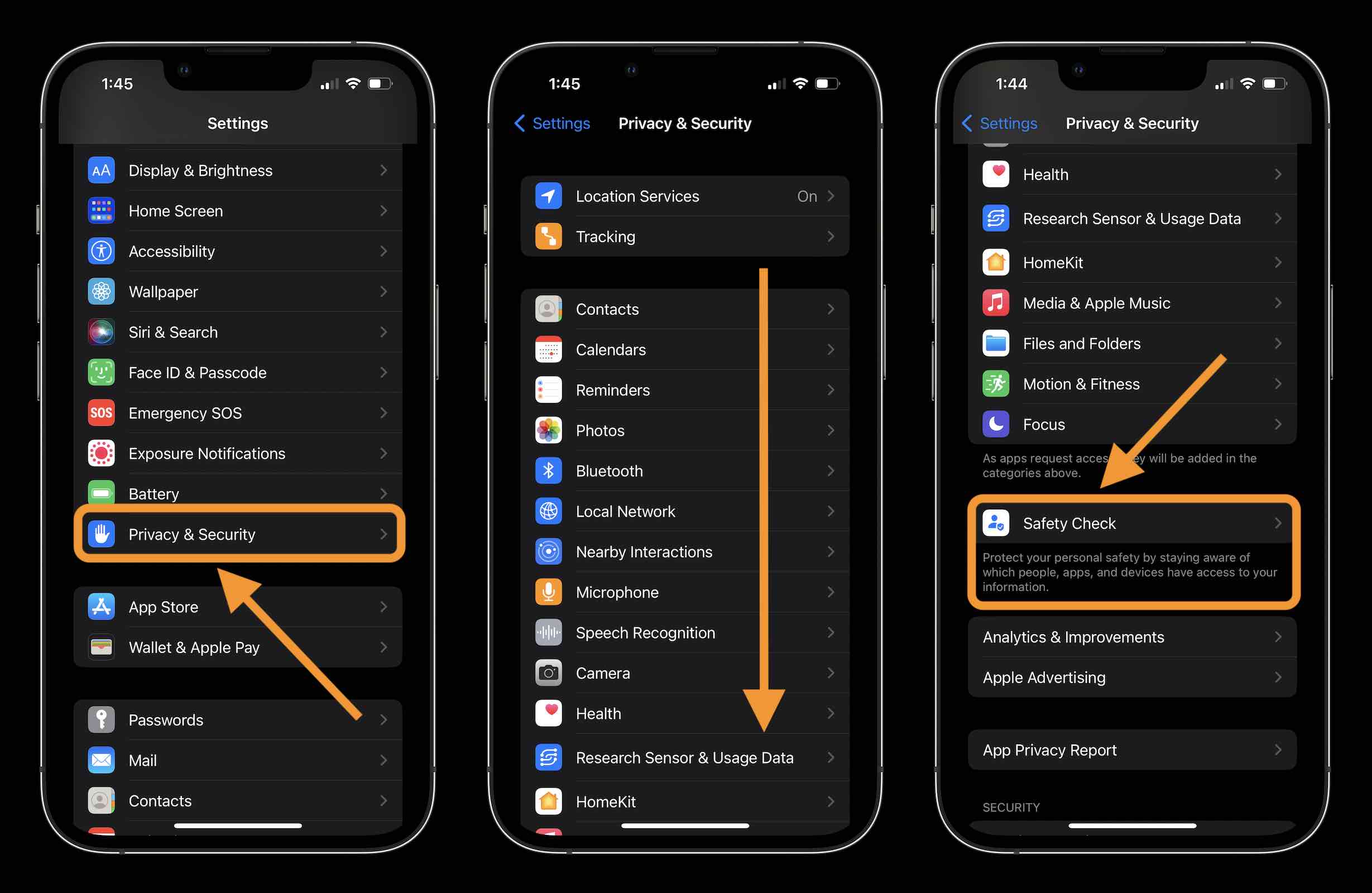 Safety Check for iPhone: iOS 16 privacy guide