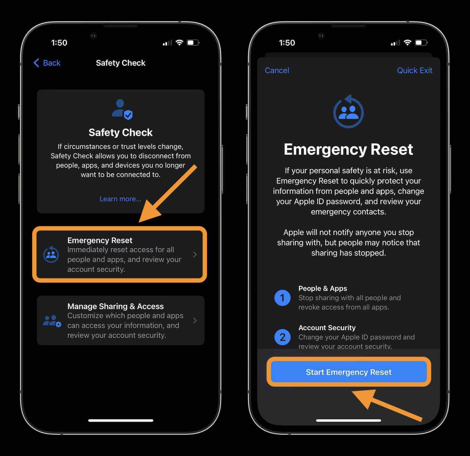 Safety Check for iPhone: iOS 16 privacy guide