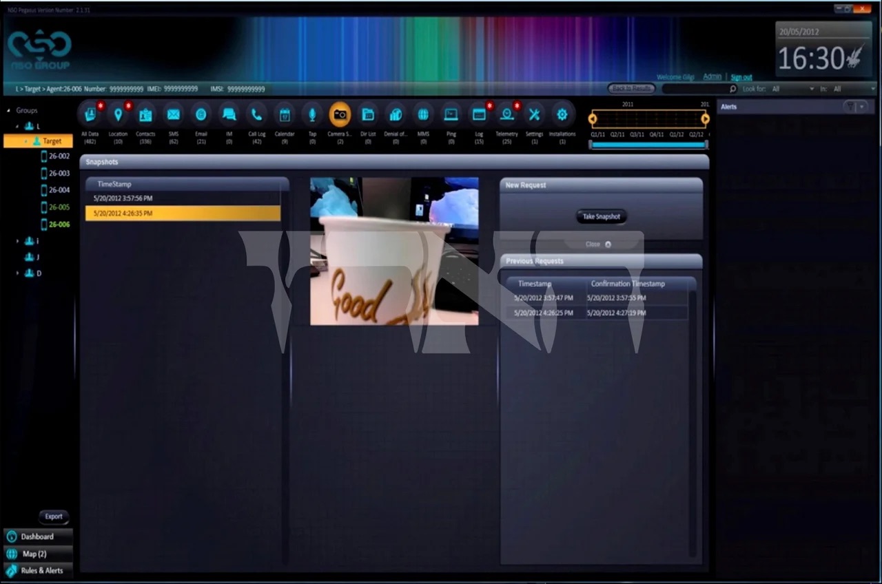 Pegasus screenshots show it secretly activating mic and camera