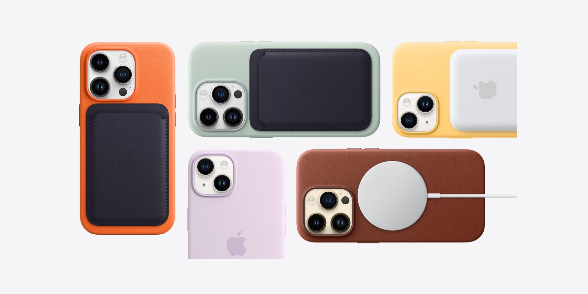 iPhone 14 and iPhone 14 Pro silicone and leather case options