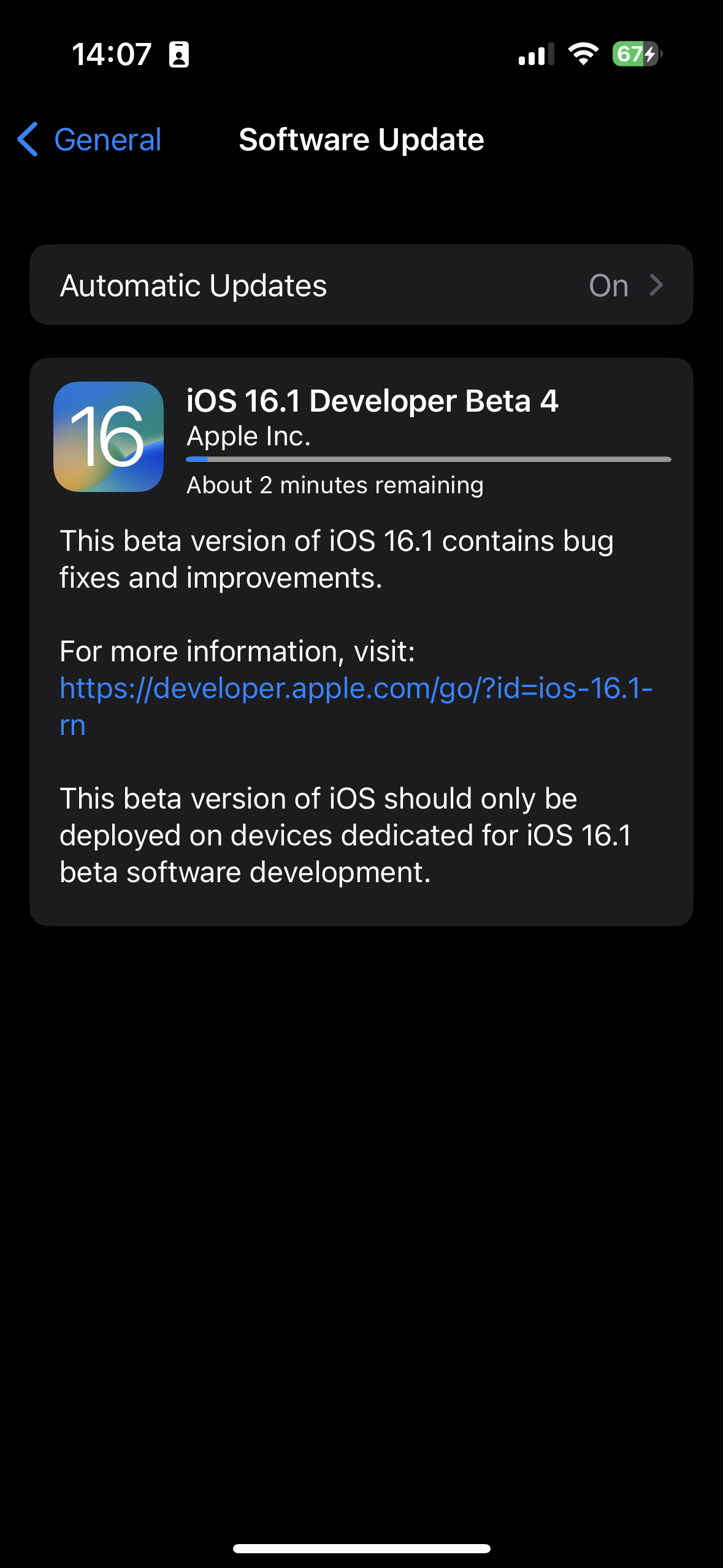 iOS 16.1 beta 4 now available to developers