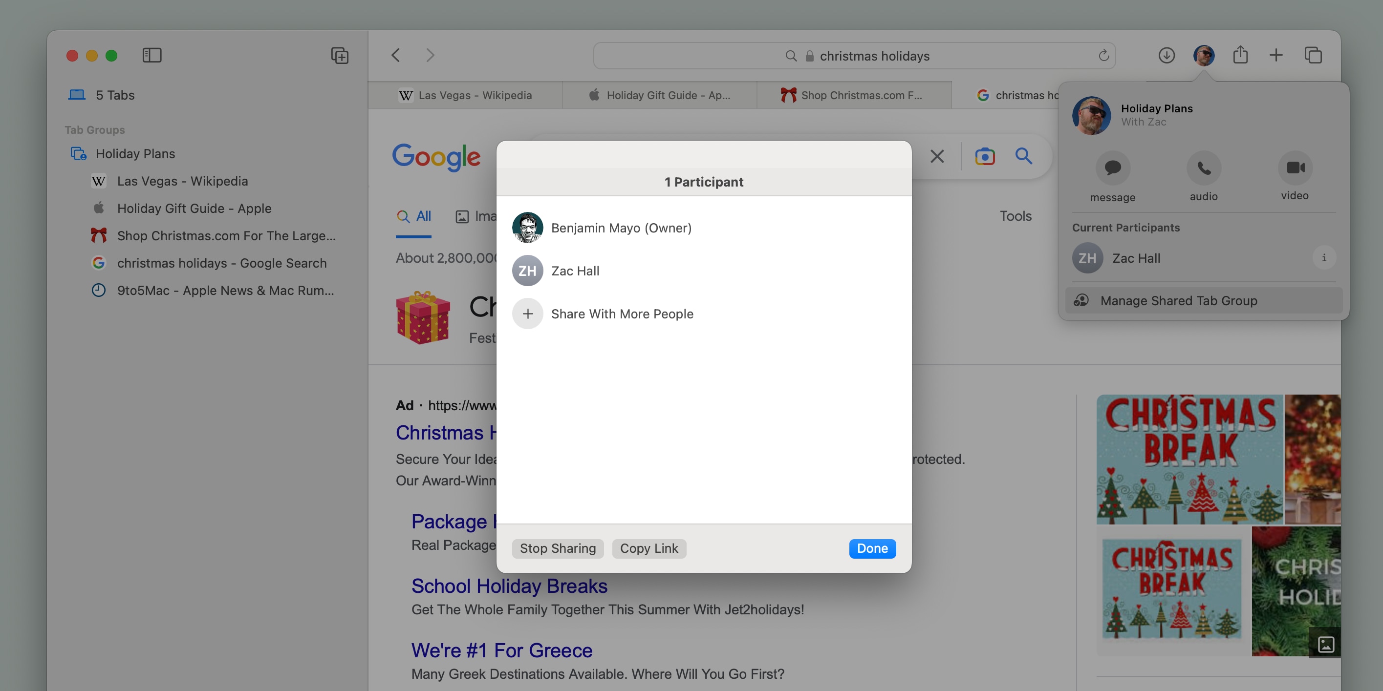 Shared tab groups: How to share tabs and collaborate in Safari