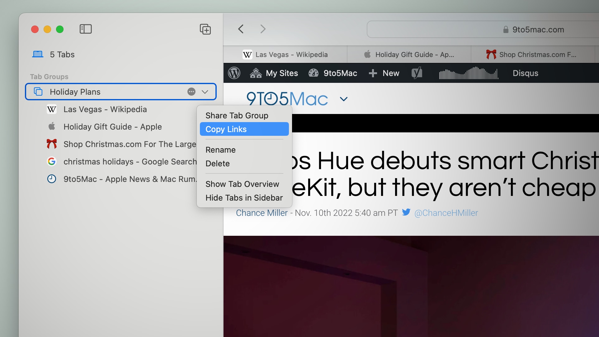 Shared tab groups: How to share tabs and collaborate in Safari