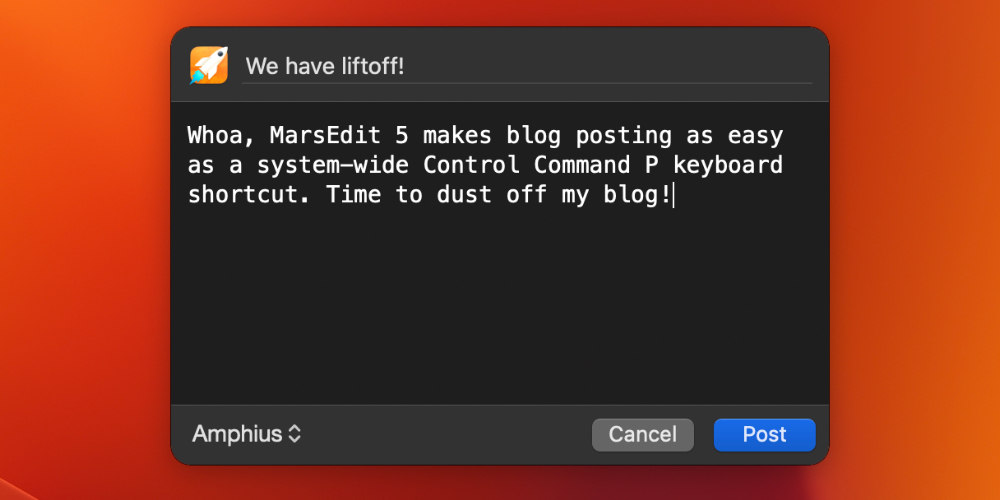 MarsEdit 5 lands on the Mac with quick and easy micropost blogging and Markdown highlighting ...