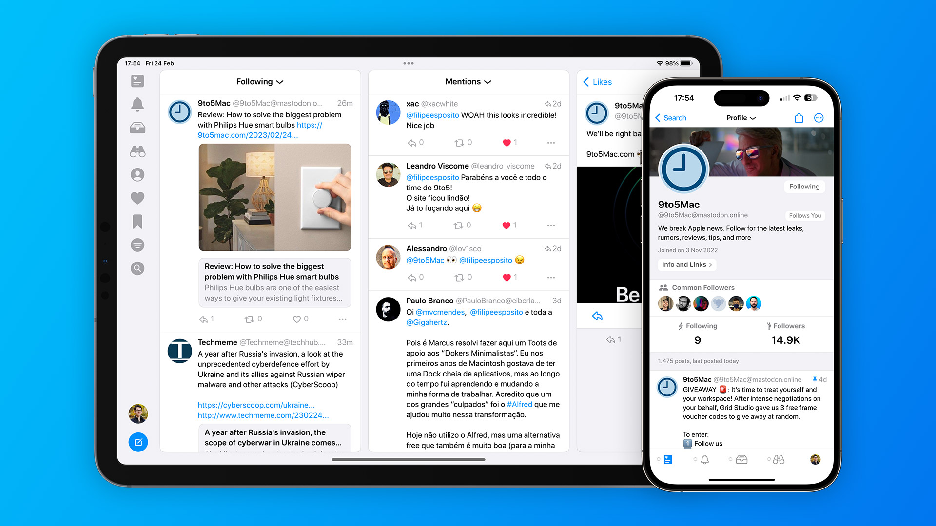 Mammoth is a free Mastodon client for iOS and macOS