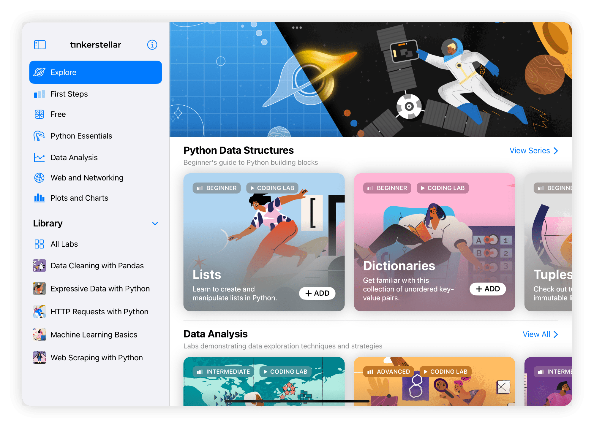 Python tutorial app 'Tinkerstellar' now has an iPhone version