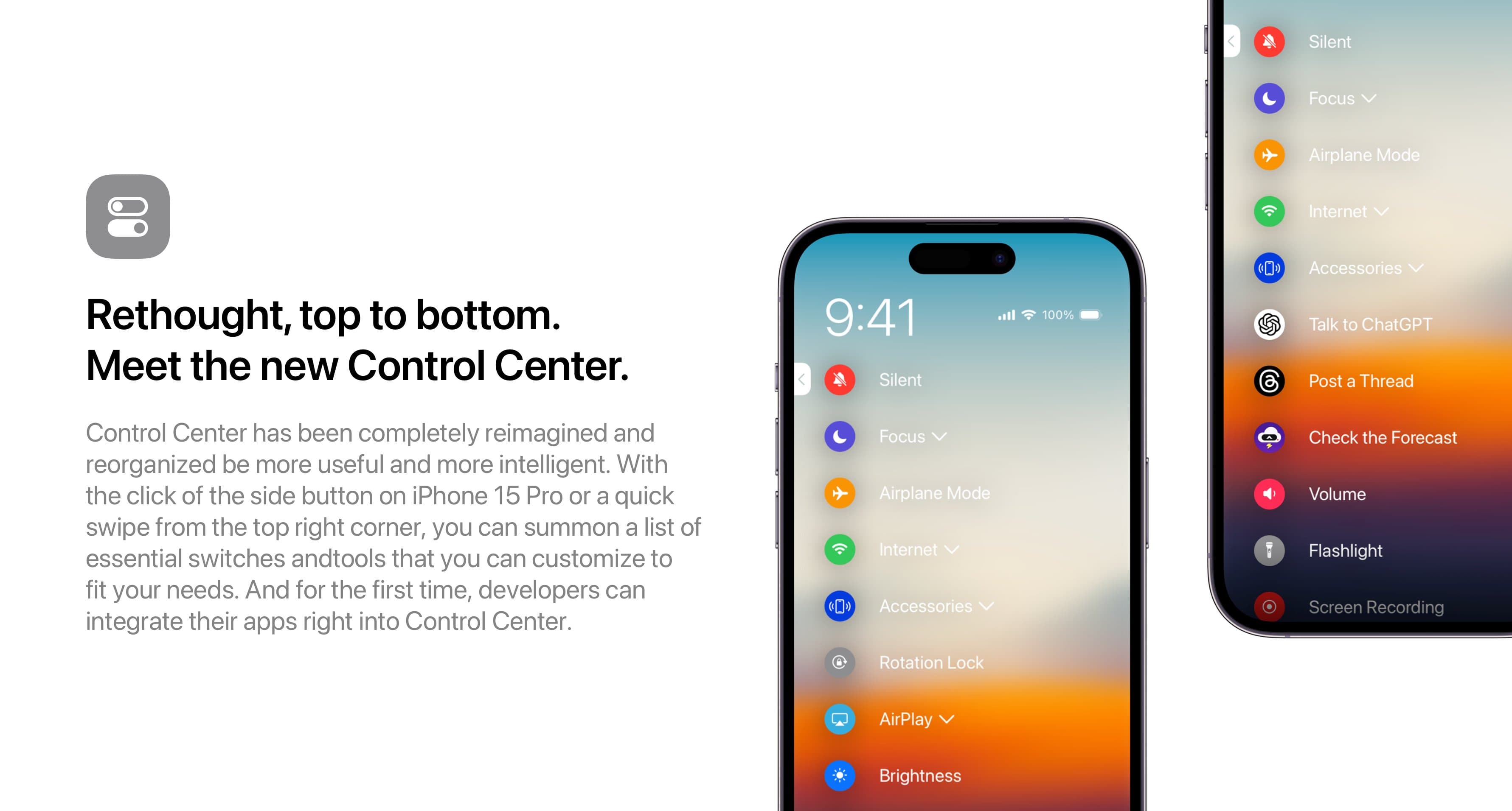 Control Center concept imagines list UI overhaul like iOS 17 Messages ...