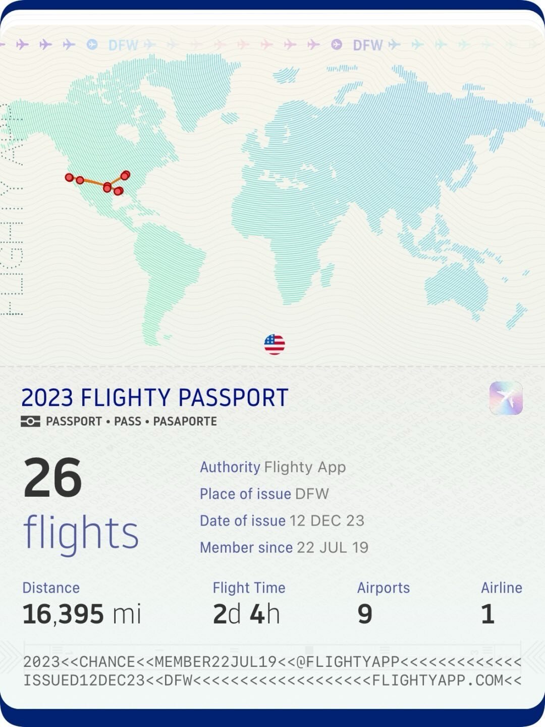 Flighty's year-in-review features recap your flight history, delay ...