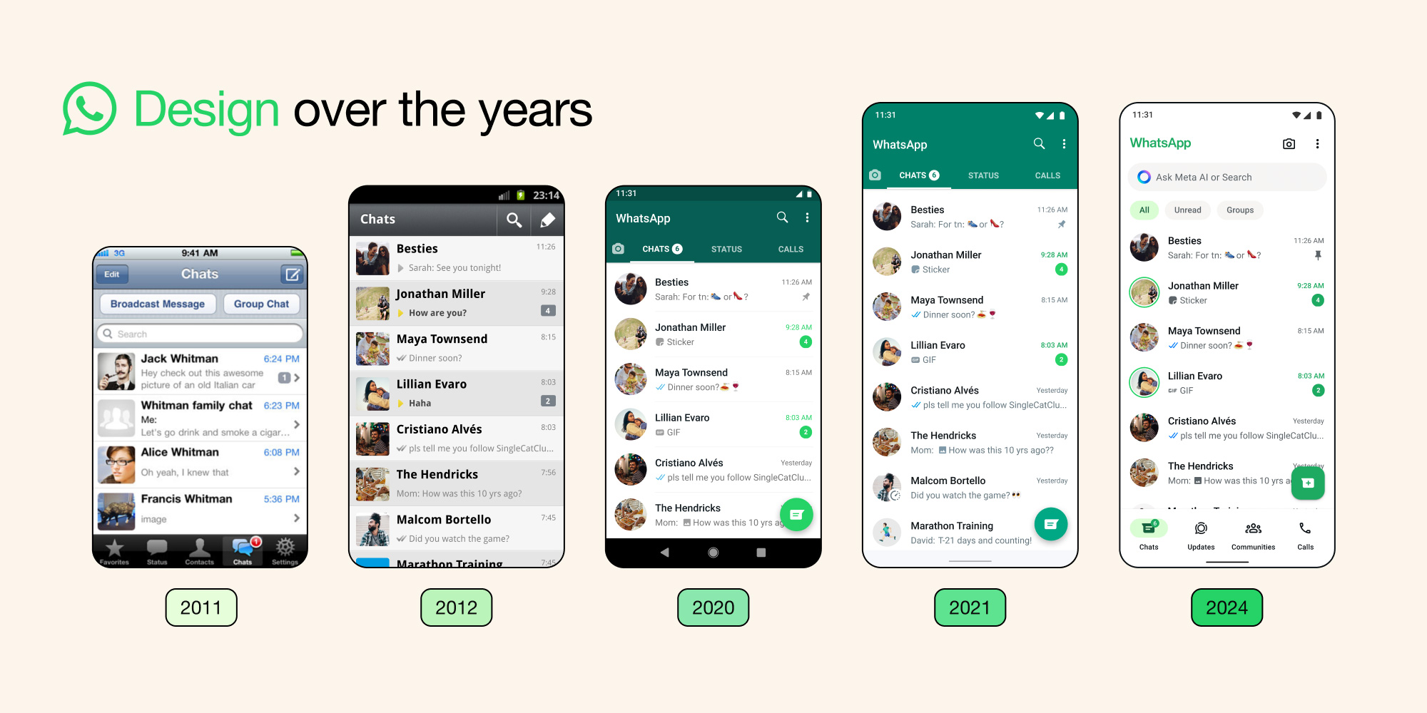 WhatsApp rolling out refreshed design for iOS and Android