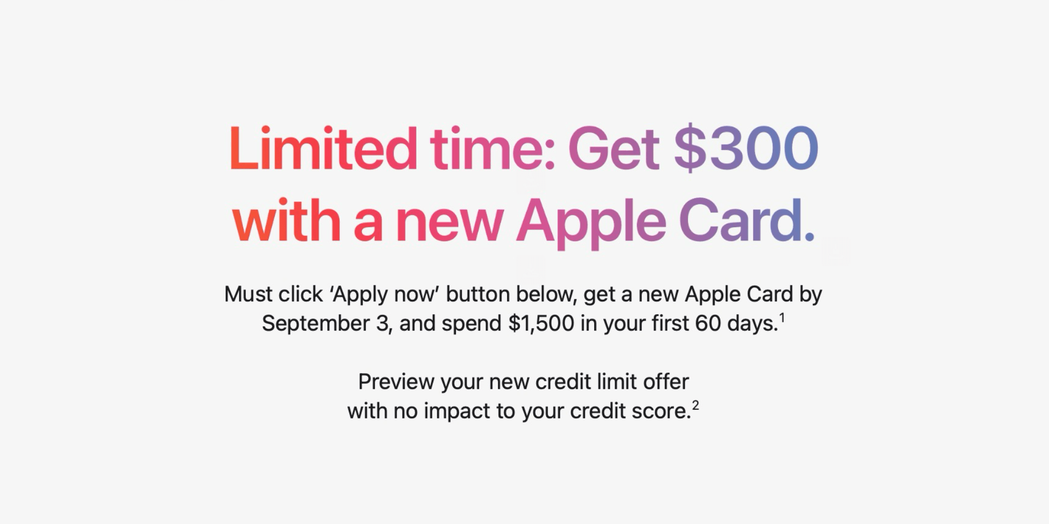 Apple Card currently offering two new limited time sign up bonuses ...