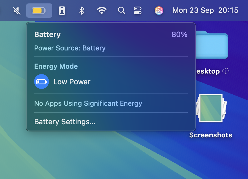 macOS 15.1 makes it easier to enable Low Power Mode on Mac