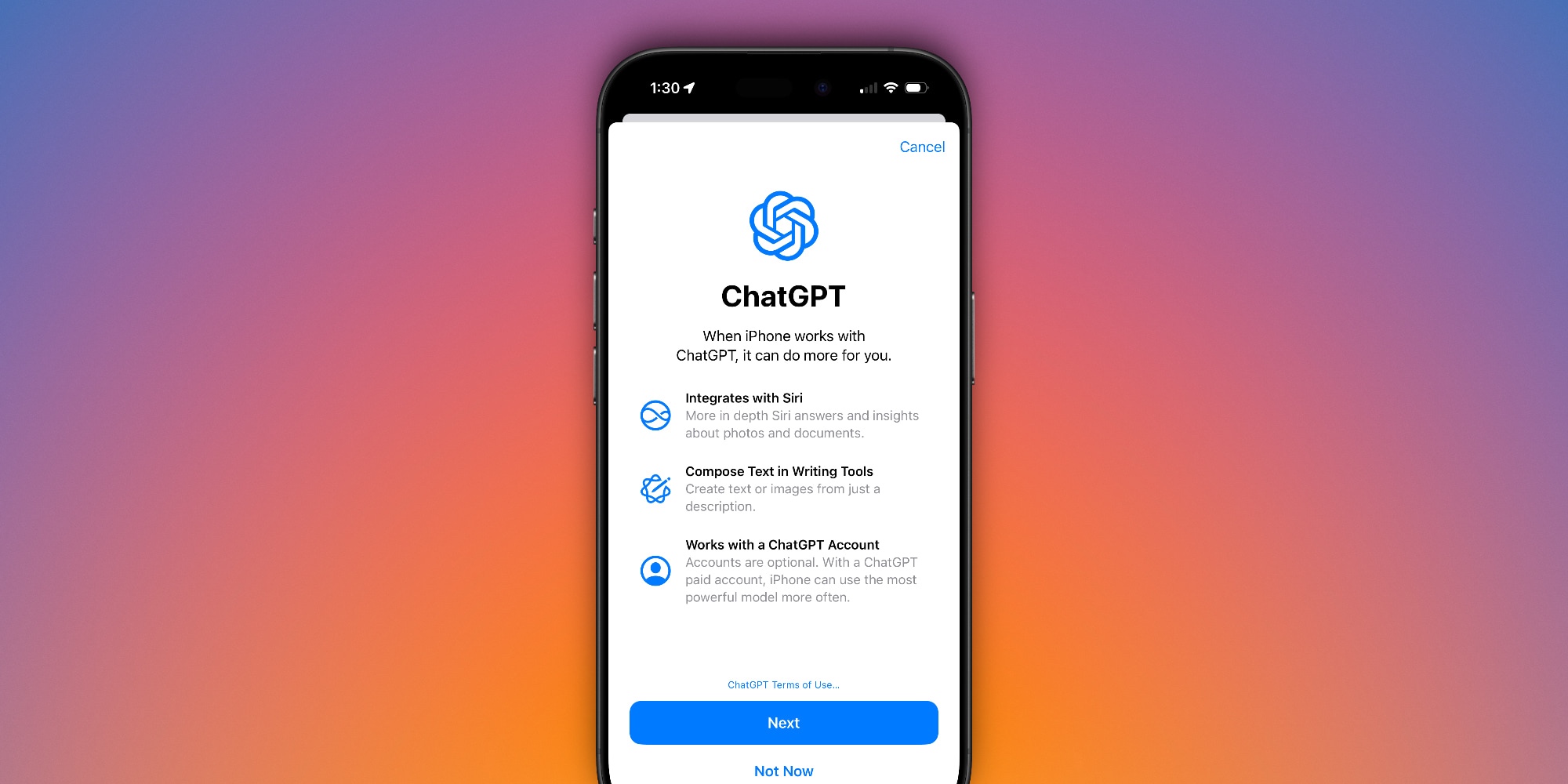 ChatGPT for iOS adds new shortcut for using SearchGPT