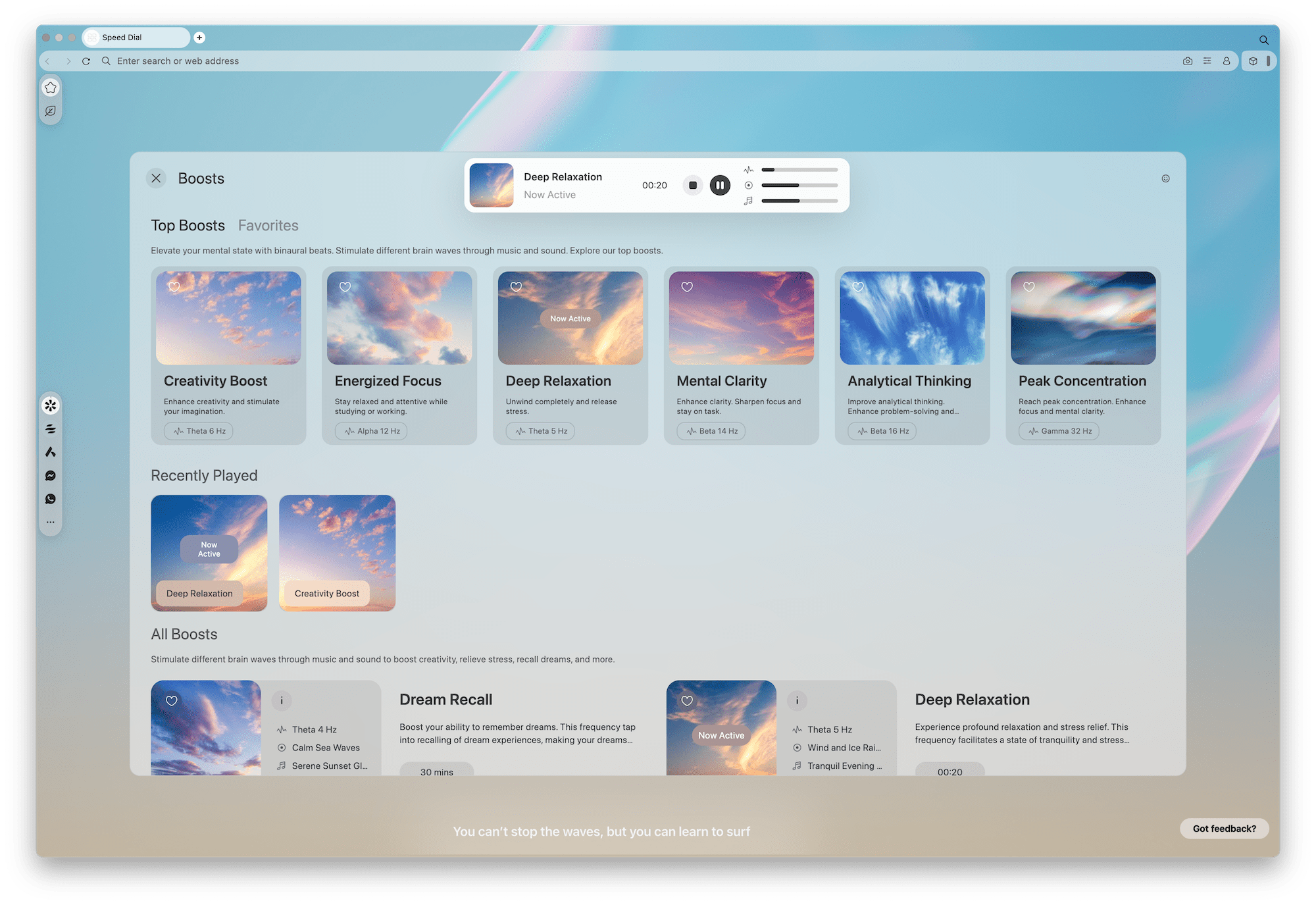Opera Air is a web browser with mindfulness features