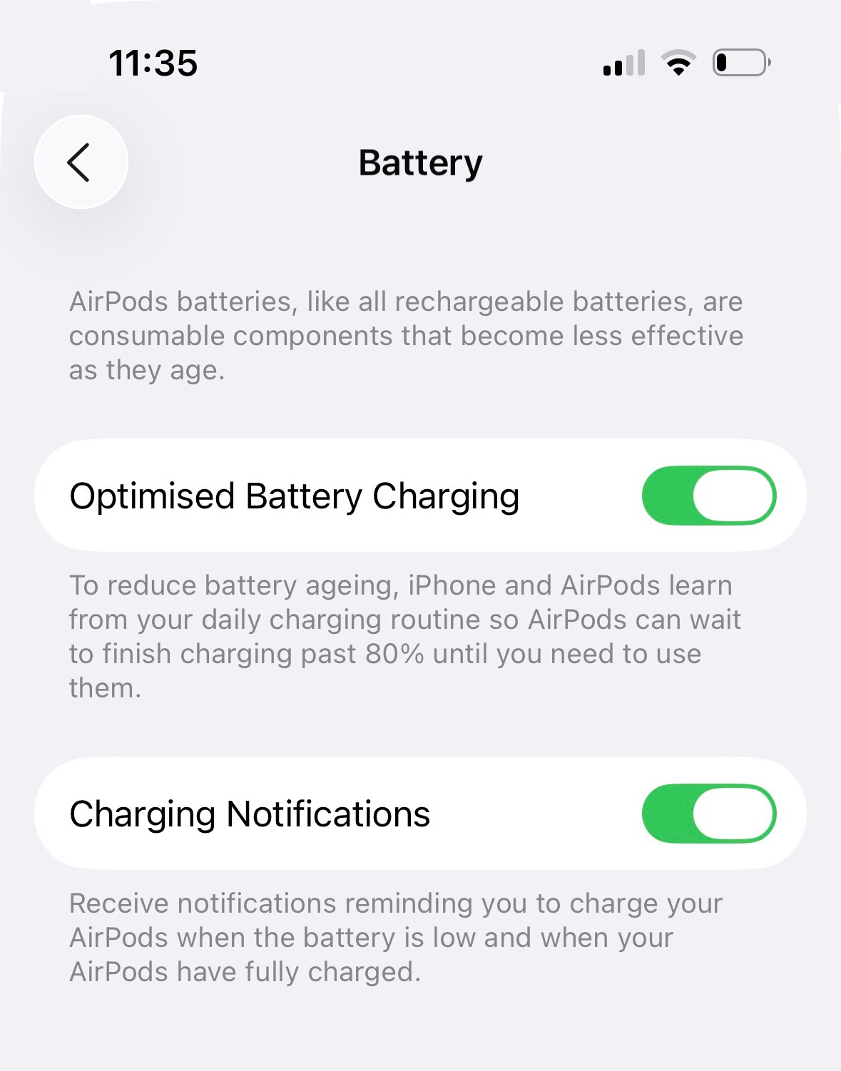 iOS 26 can notify you when your AirPods case is running out of battery ...